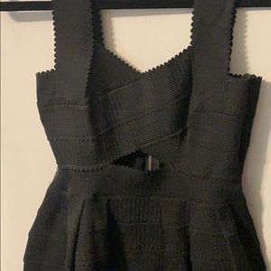 Dresses | Black Mini Dress With Peekaboo In Chest | Poshmark